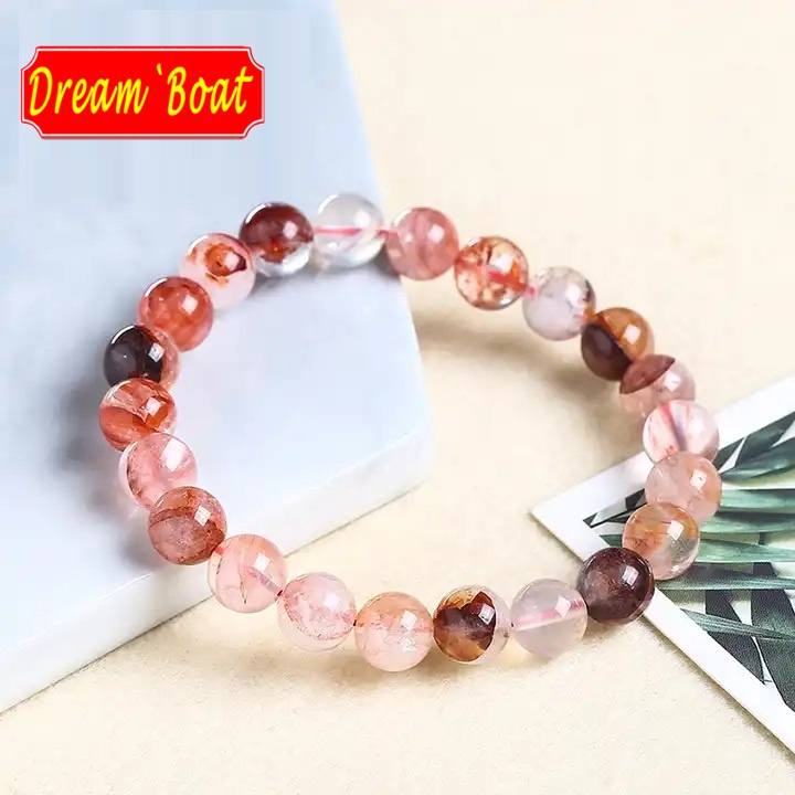 Fire Quartz Natural Crystal Bracelet，Crystal Bead，Women Bracelet ...