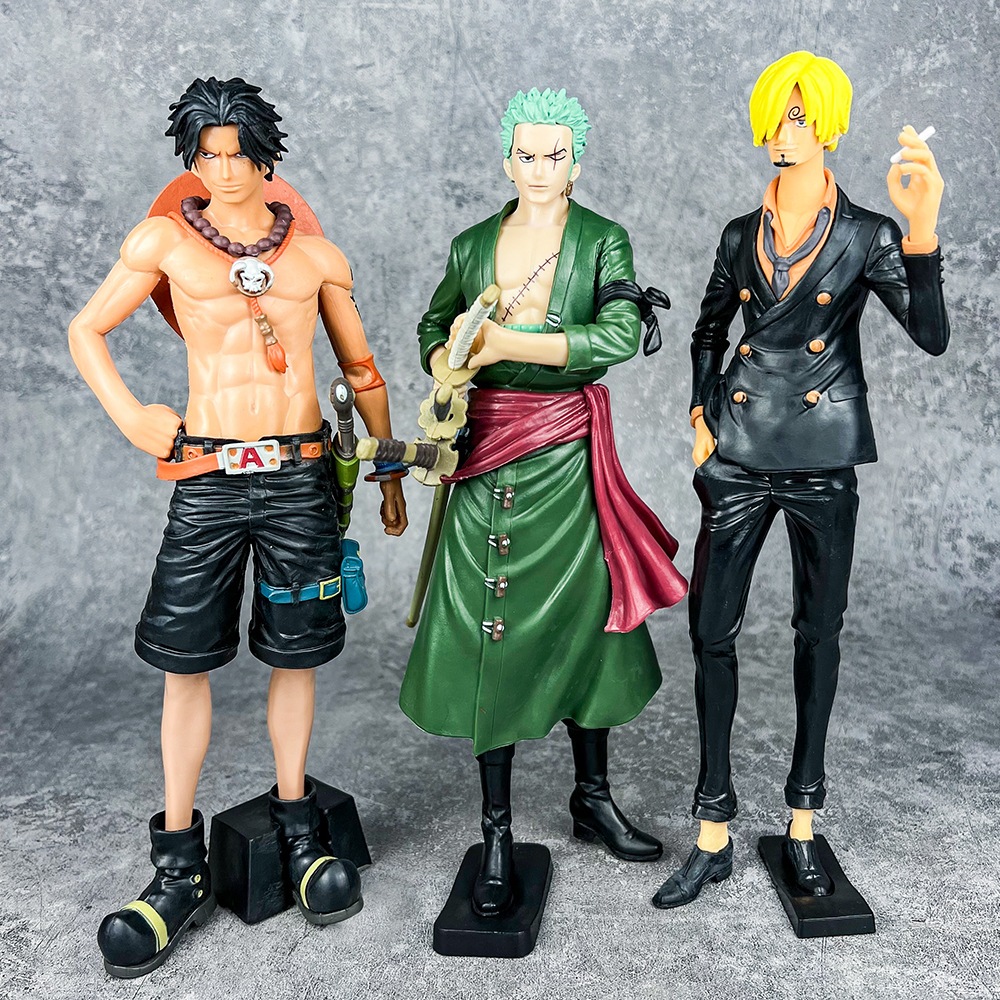 28cm One Piece Anime Figure Portgas D Ace Roronoa Zoro Vinsmoke Sanji ...