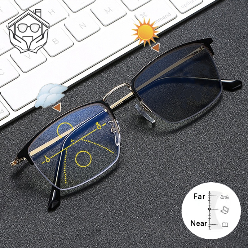 Progressive Multifocal Photochromic Reading Glasses For Women Men ...