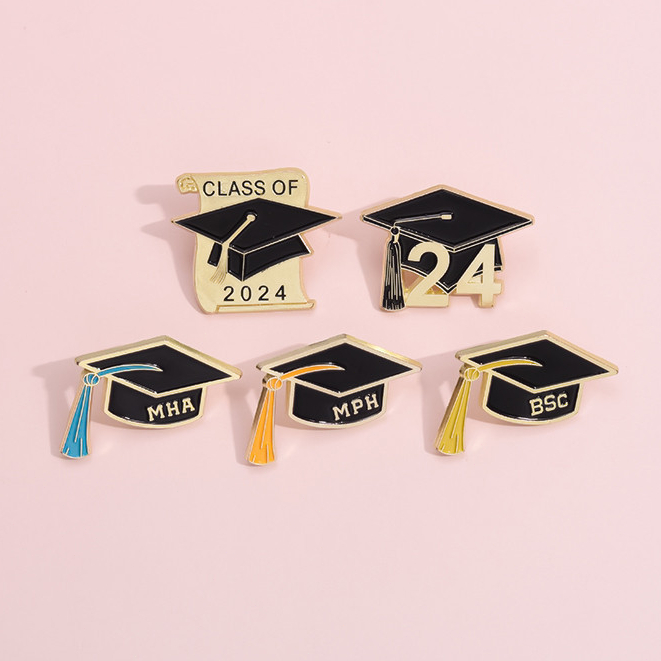 2024 Graduate Hat Brooch Pins Academic Cap Brooch Metal Badges Pins for ...