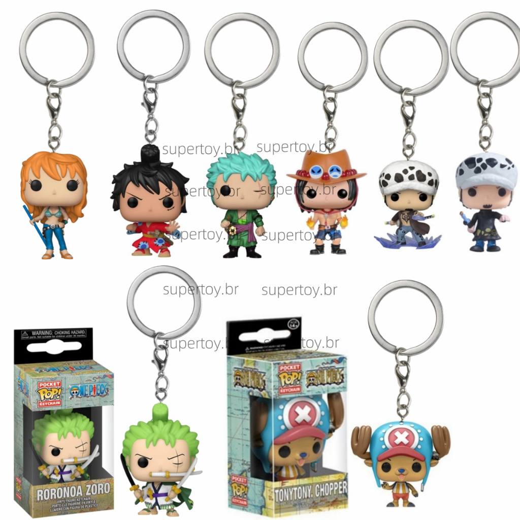 Funko Pop Keychain One Piece Luffy Chopper Roronoa Zoro Ace Law Nami ...