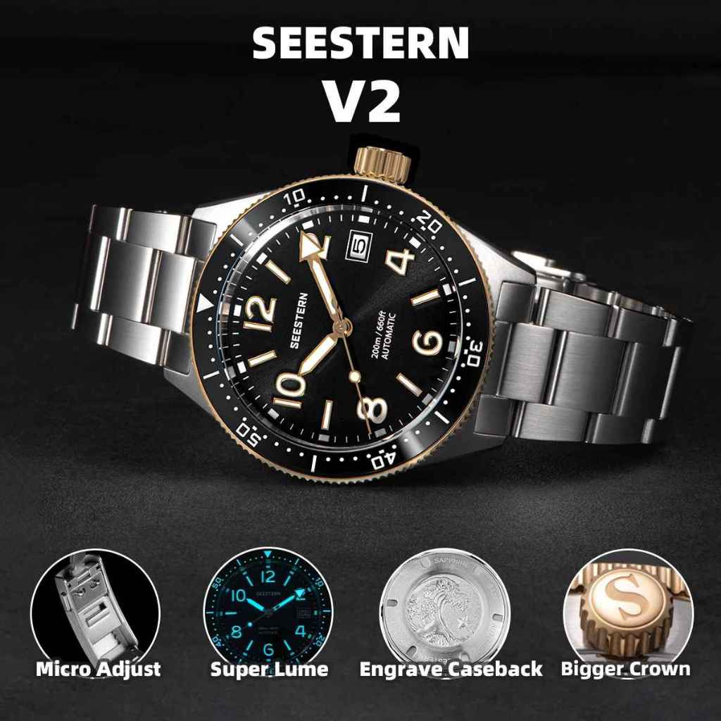 SEESTERN S434 Diving Watch of Men NH35 Automatic Movement 200M ...