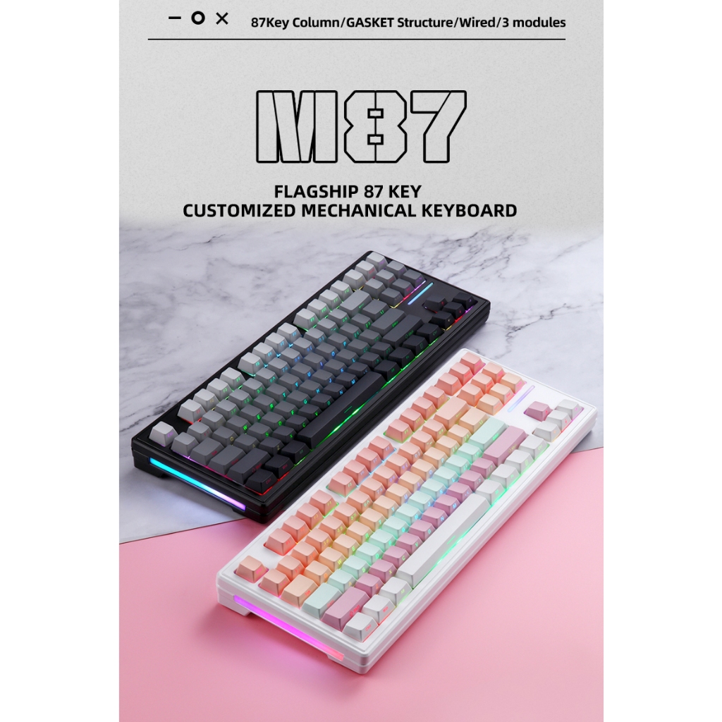 Attack Shark M87 Pro Hot-Swap Mechanical Keyboard Bluetooth/2.4GHz /USB ...