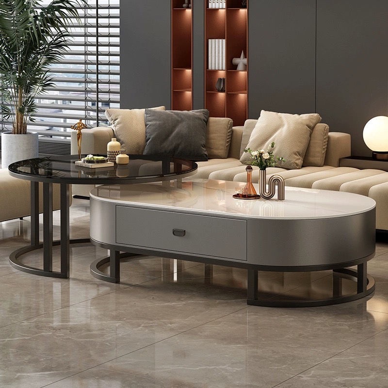 Glass coffee table Combination coffee table Tea table coffee table with ...