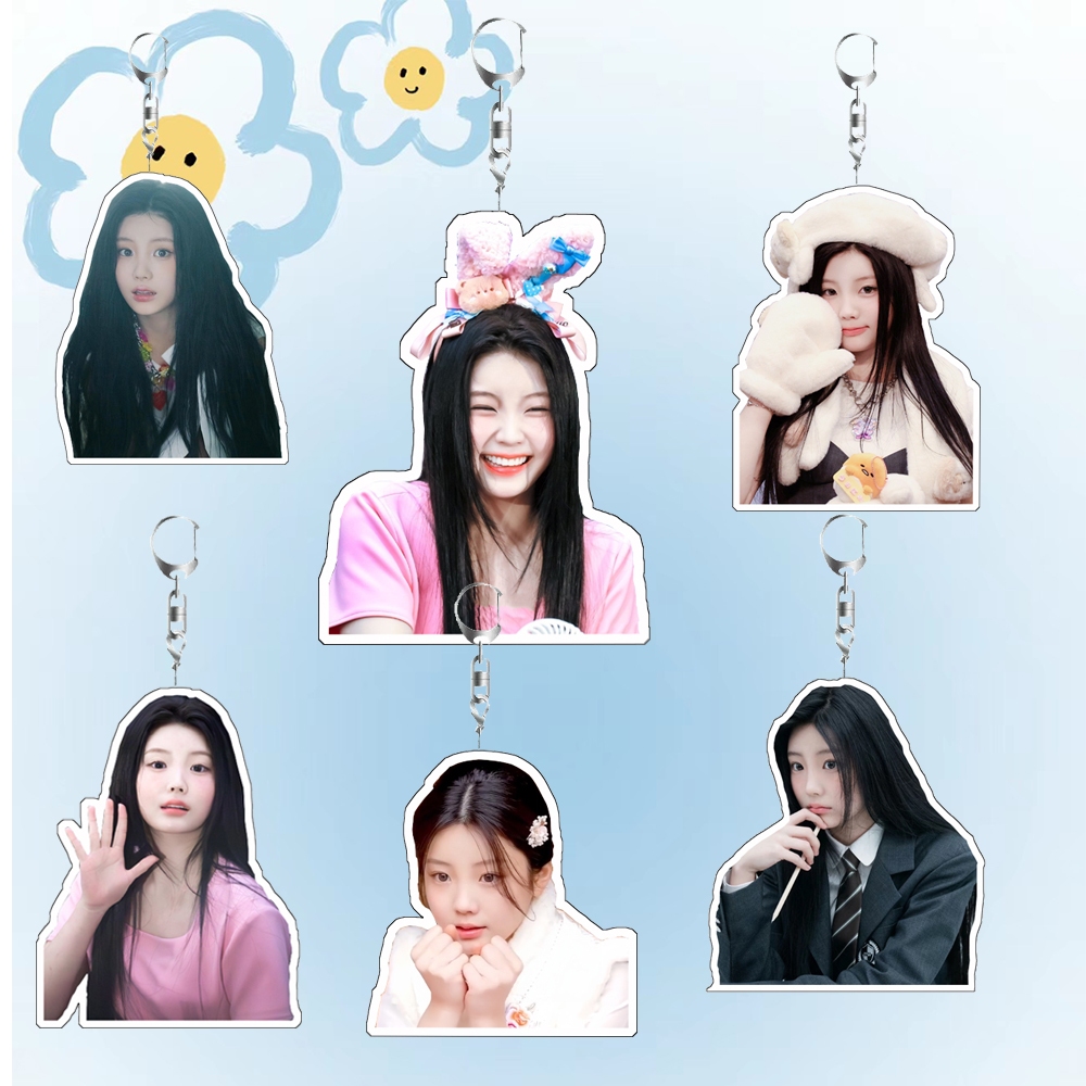 ILLIT Keychain IROHA WONHEE MOKA MINJU YUNAH Acrylic Pendat Gift Bag ...