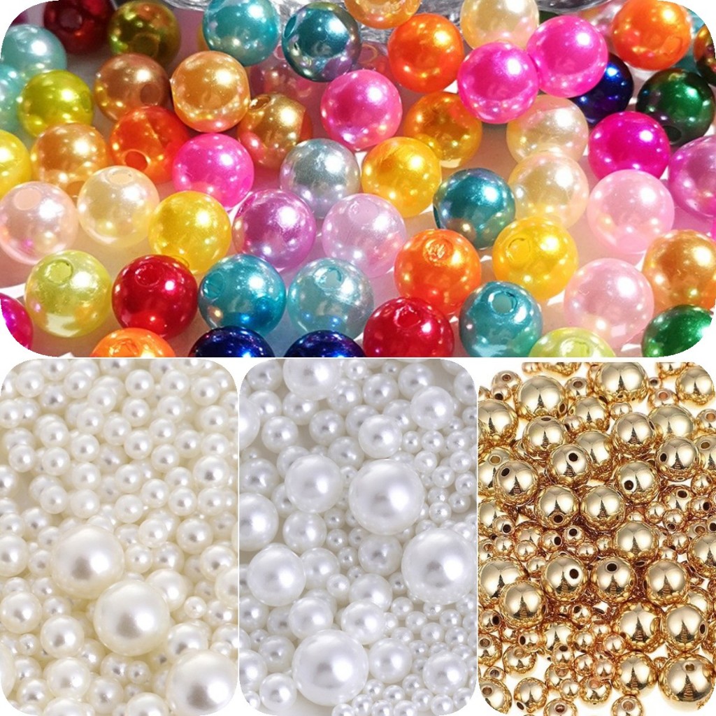 Big Packing Faux Pearl Beads 3/4/6/8/10/12MM with Hole Loose Beads for ...