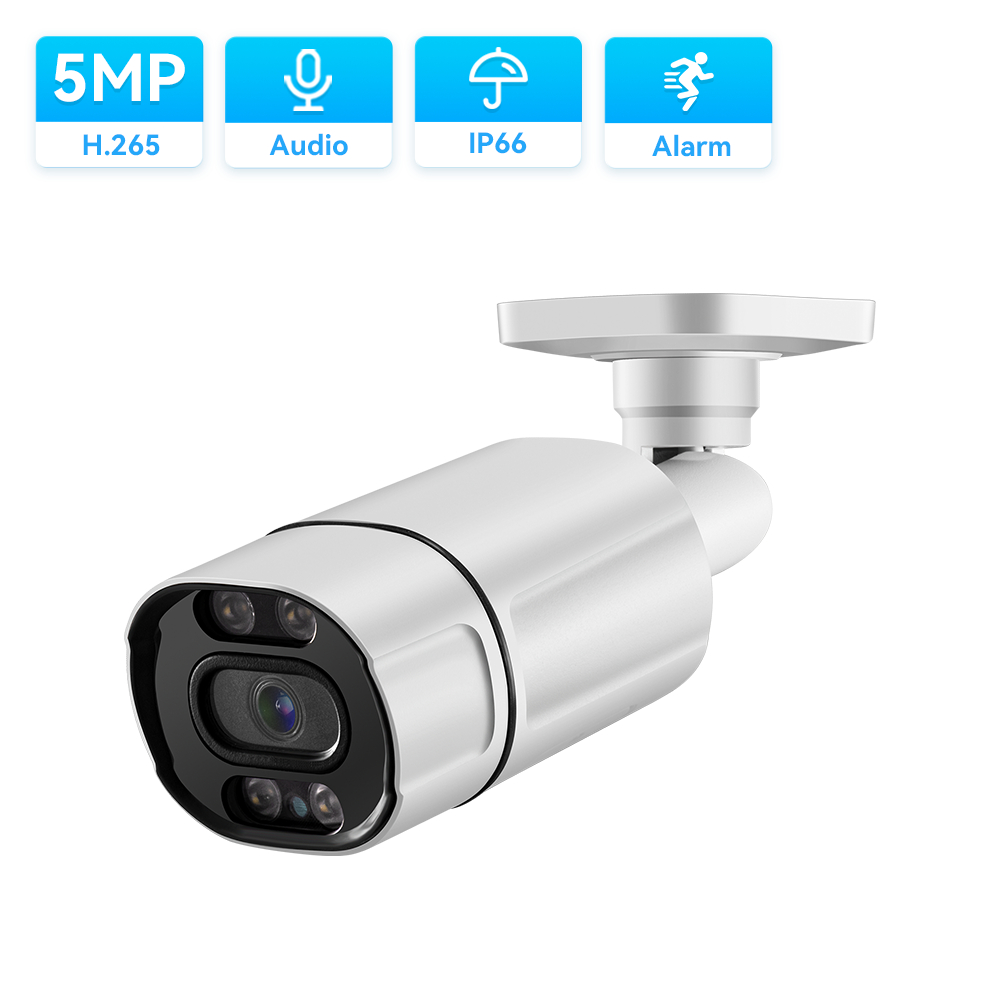 Hamrol 5MP 3MP 2MP H.265 POE IP Camera Color Night Vision Two Way Audio ...