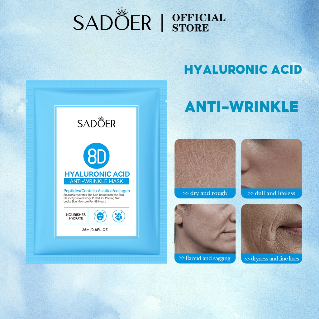 SADOER 8D Hyaluronic Acid Anti-Wrinkle Nourishing Moisturizing Mask Moisturizing Moisturizing ...
