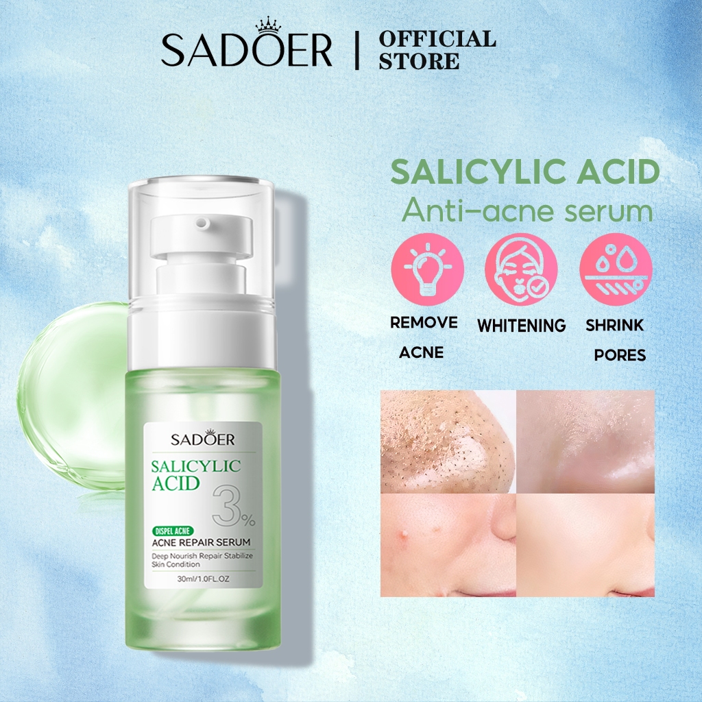 SADOER 3% Salicylic Acid Acne Treatment Serum Pimple Remover Anti Acne Marks Oil Control 30ml ...