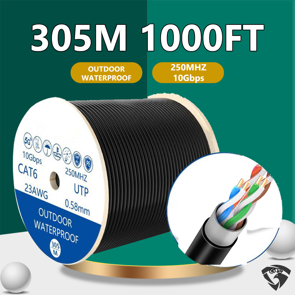 CAT6 Outdoor Cable UTP Ethernet Lan Cable Waterproof 1000FT 305 Meter ...