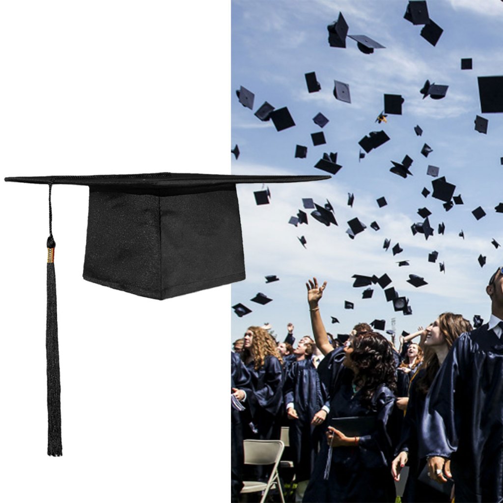 2024 New Graduation Hat Black Adult Bachelor Caps with Tassels ...