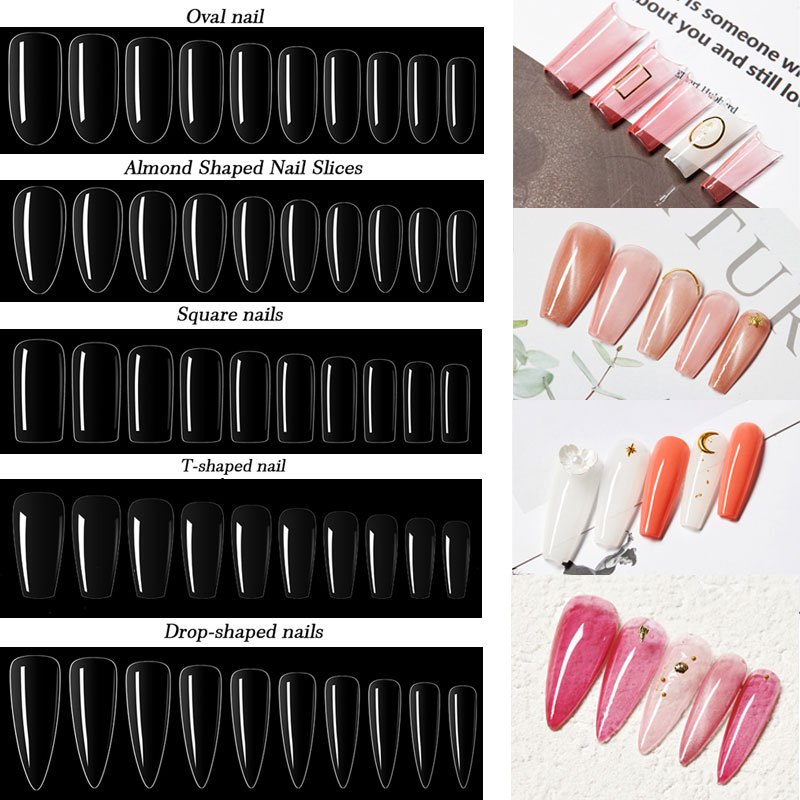 120Pcs/box Fake Nails Acrylic Full Cover Nail Tips No Trace Extension ...