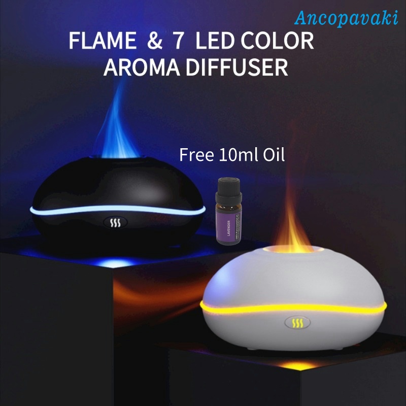 Flame Diffuser Air Humidifier Fire Aromatherapy Essential Oil Diffuser ...