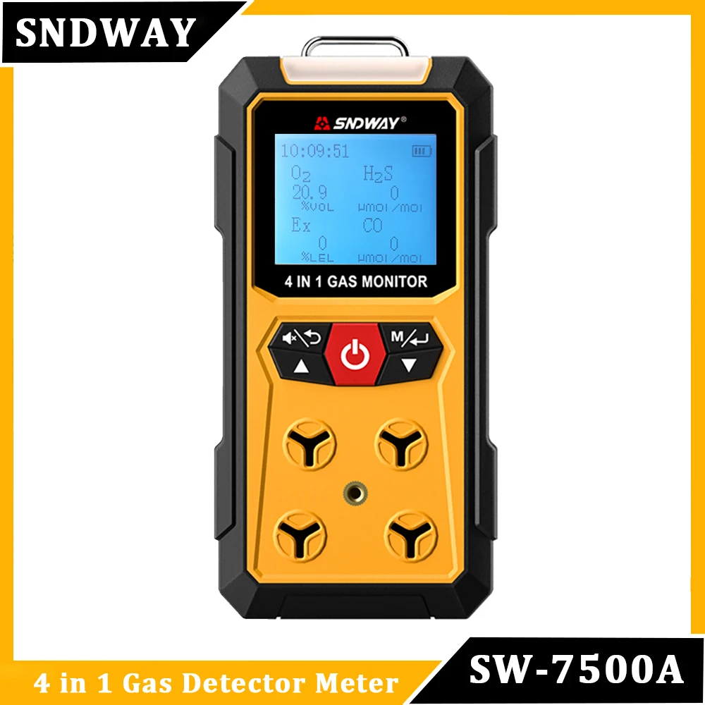 SNDWAY SW-7500A Gas Detector Meter 4 in 1 Oxygen O2 Carbon Monoxide CO ...