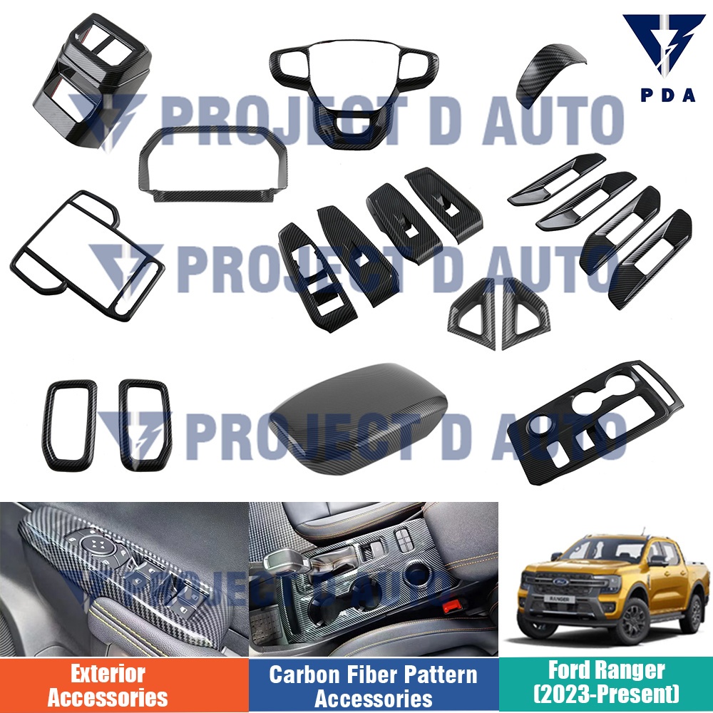 Ford Ranger (2023-Present) Carbon Fiber Meter Panel Cover steering ...