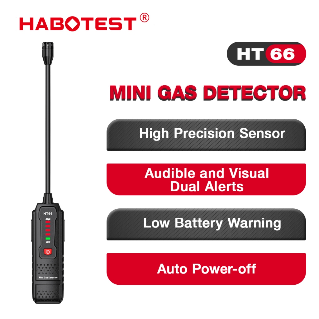 HABOTEST HT66 Handheld Gas Leak Detector Analyzer 50-1000PPM Household ...