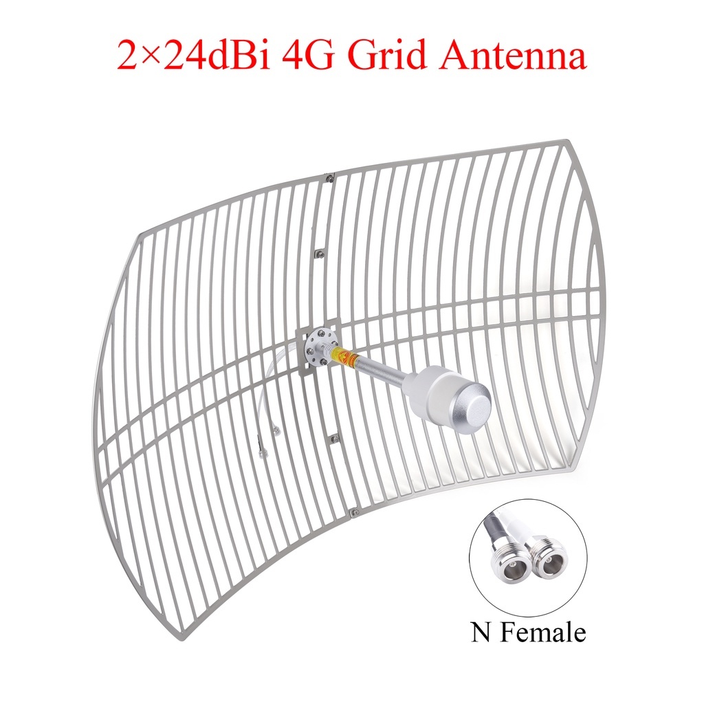 2×24dBi 4G LTE Parabolic Grid Antenna 1700-2700MHz Outdoor 2×N Female ...
