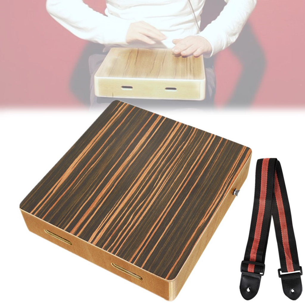 African Ebony Panel Wooden Travel Cajon Drum Portable Hand Drum with ...
