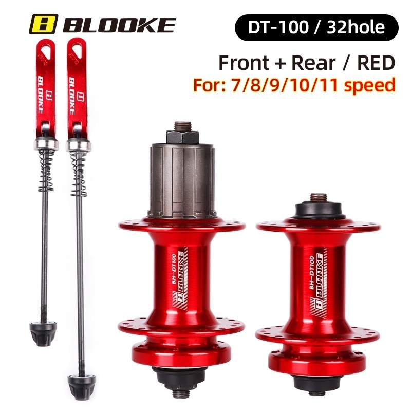 ♛BLOOKE 32 Holes Hub Ball Bearing Hub MTB Bike Hub Disc Brake 7/8/9/10/11 Speed Front Rear Hubs ...
