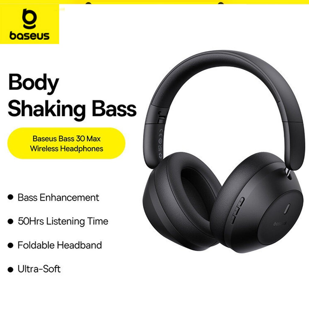 Baseus Bass 30 Max Wireless Bluetooth Headphone -30dB Passive Noise ...