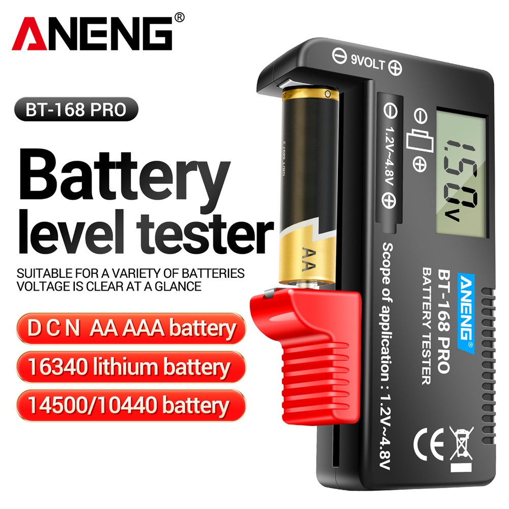 ANENG BT-168 POR Digital Lithium Battery Capacity Tester Checkered load ...