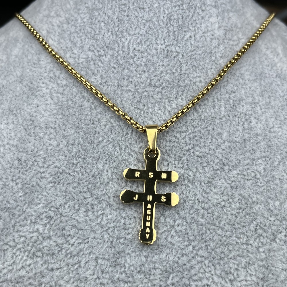 CDCC RSM Cross Pendant Necklace Stainless Steel Necklace for Women ...