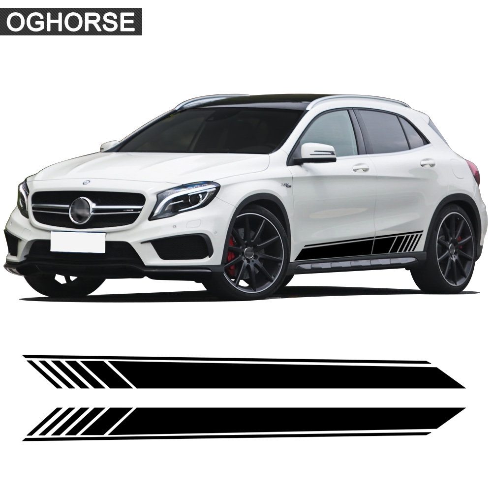 Edition 1 AMG Style Car Side Skirt Rocker Panel Racing Stripes Sticker ...