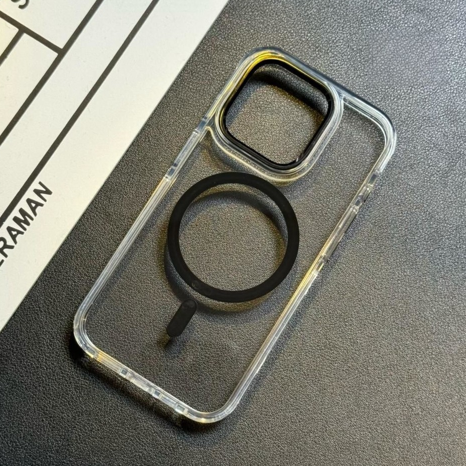New dual color airbags transparent magnetic phone case for iPhone 15 ...
