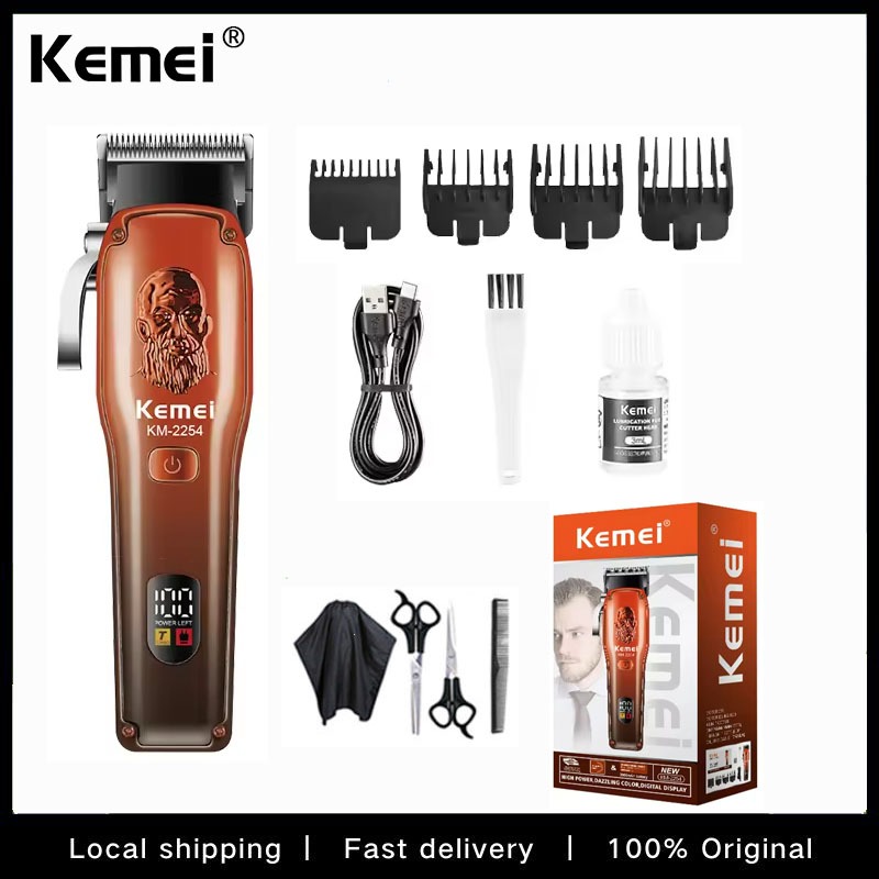 Kemei Hair Clipper Adjustable Electric Hair Cutting Machine Digital ...