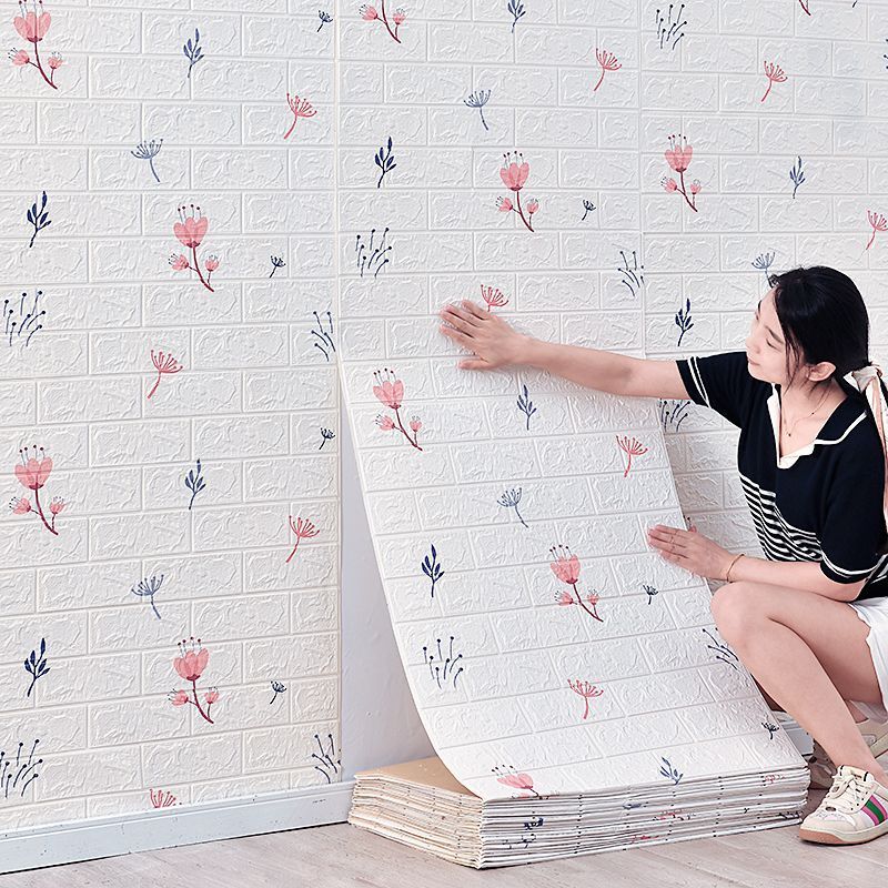 Wallpaper self-adhesive 3D wall stickers waterproof foam stickers ...