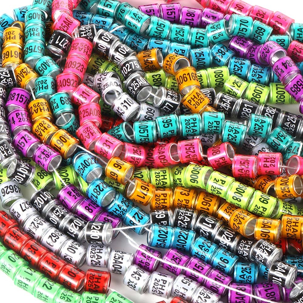 2025 PHA Pigeon Foot Rings (10pcs) with whistle(1Pcs) Color mixing 8mm ...