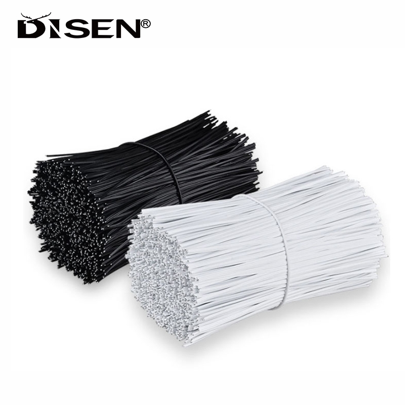 100Pcs Plastic Coated Iron Wire Twist Ties Cable Wrap Organizer Ties ...