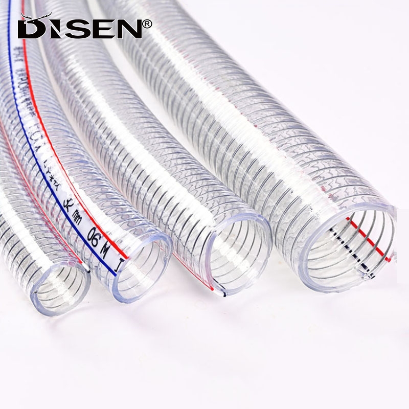 1Metre Steel Wire Hose Transparent PVC Pipe Hose ID10~25mm High Quality ...