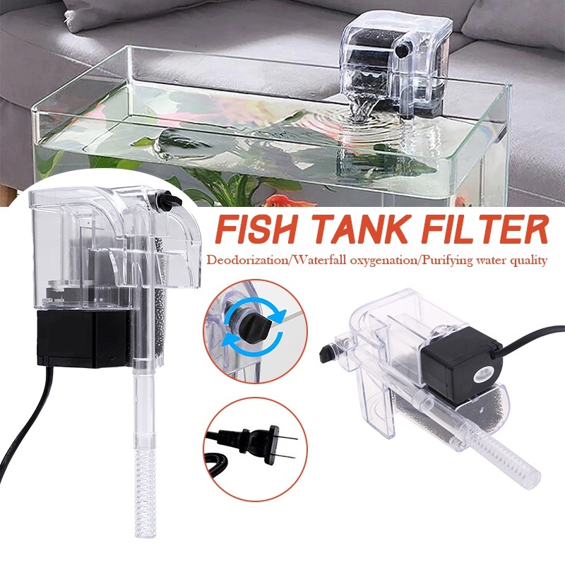 3 in 1 Small Aquarium Filter Small Tank Filter Suspension Oxygen Pump ...