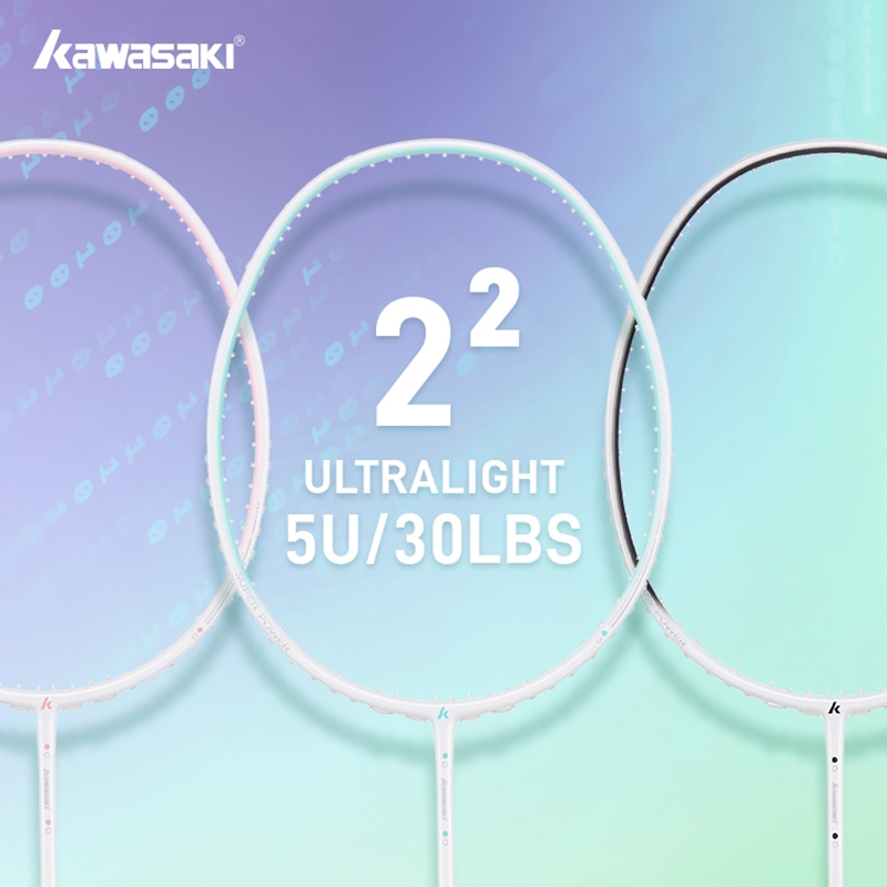 Kawasaki Badminton Racket 5U Ultralight DURABLE² (2²) 18-30LBS Suitable ...