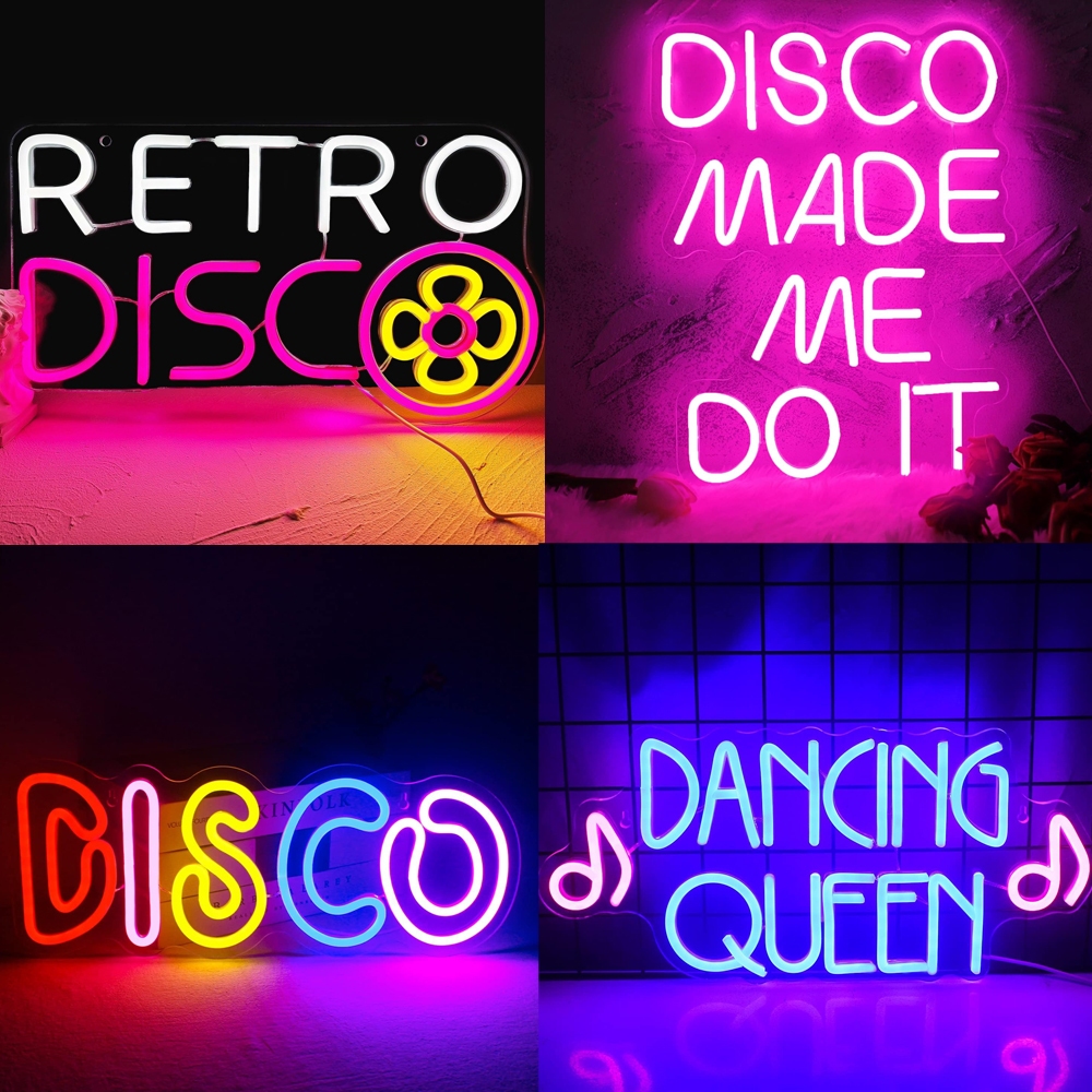 Disco Neon Sign Dancing Queen for Wall Decor Music On Air LED Light ...