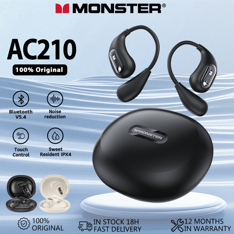 Monster AC210 Bone Conduction Earphone Bluetooth Earphone OWS Fully ...