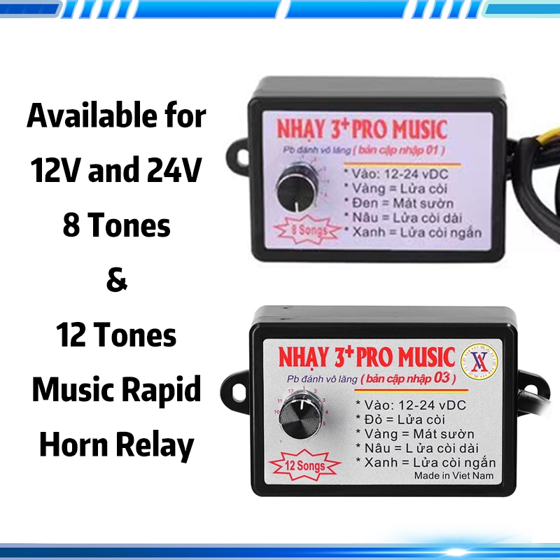 Nhay 3+ Pro Music For Horn Module Car Horn Controller 8/12 Sound 12-24V ...