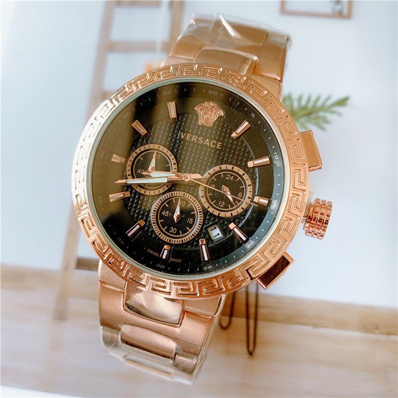 Versac Versace Wristwatch Quartz Movement Black Dial Waterproof ...