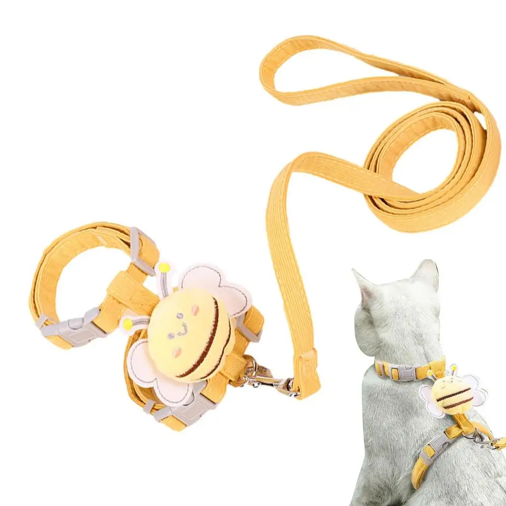 Cat Harness And Leash Cute Bee Decorative Harness Leash Set Escape ...