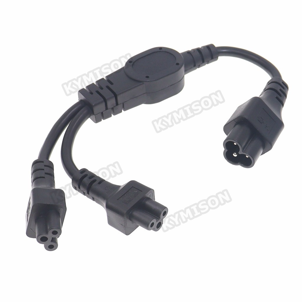 IEC320 C6 to 2XC5 Female Y Type Splitter Power Cord, C5 to C6 Power ...