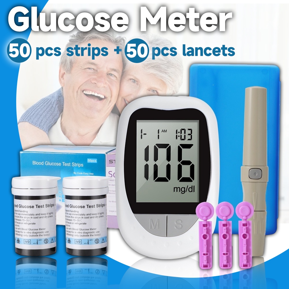 Glucometer Set Blood Sugar Monitoring Kit Blood Glucose Monitor with 50 ...