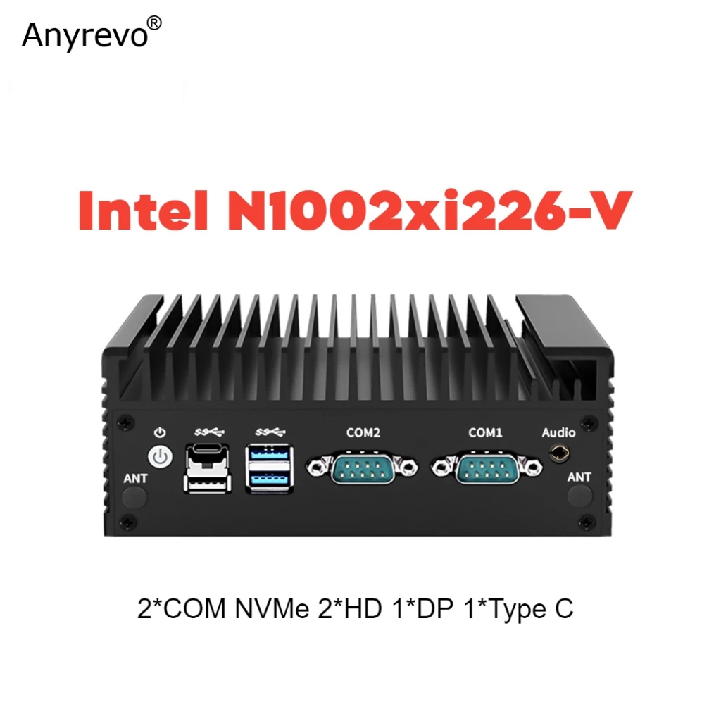 Intel N100 Industrial Fanless Mini PC 2xi226-V 2.5G 2*COM NVMe 2*HD 1*DP Efficient Cooling Solid ...