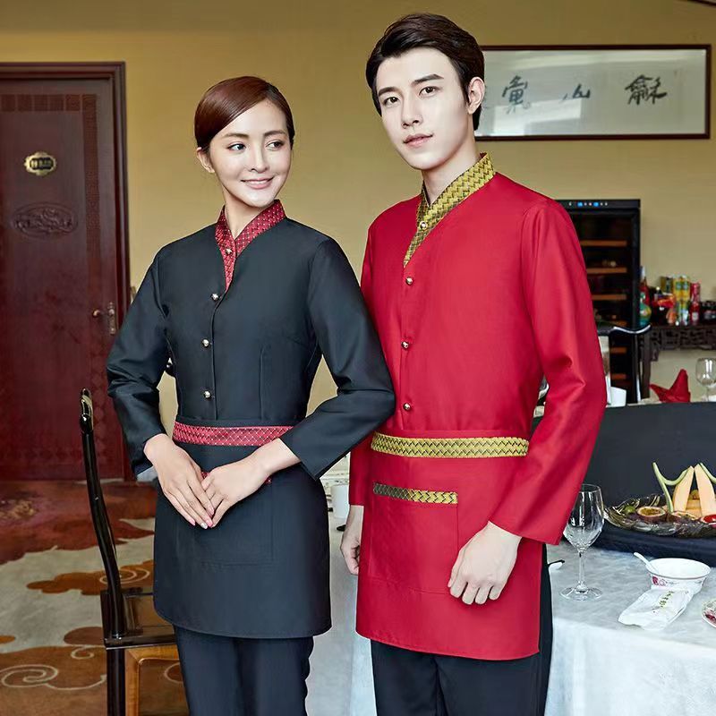 Summer Short Sleeve Waitress Uniform+apron Catering Restaurant Work ...