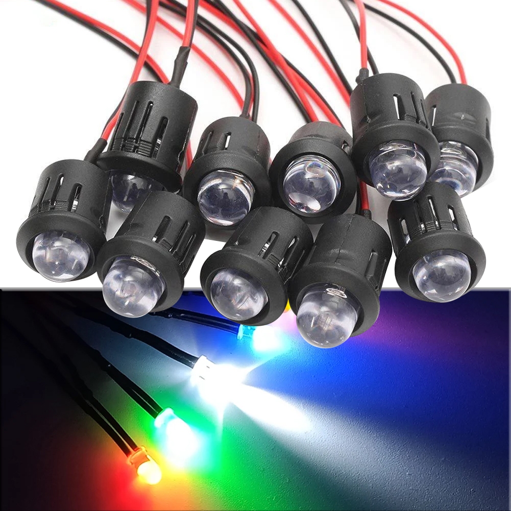 New 10Pcs 12V LED Light Lamp Emitting Diodes 20cm Bulb LEDs Prewired ...