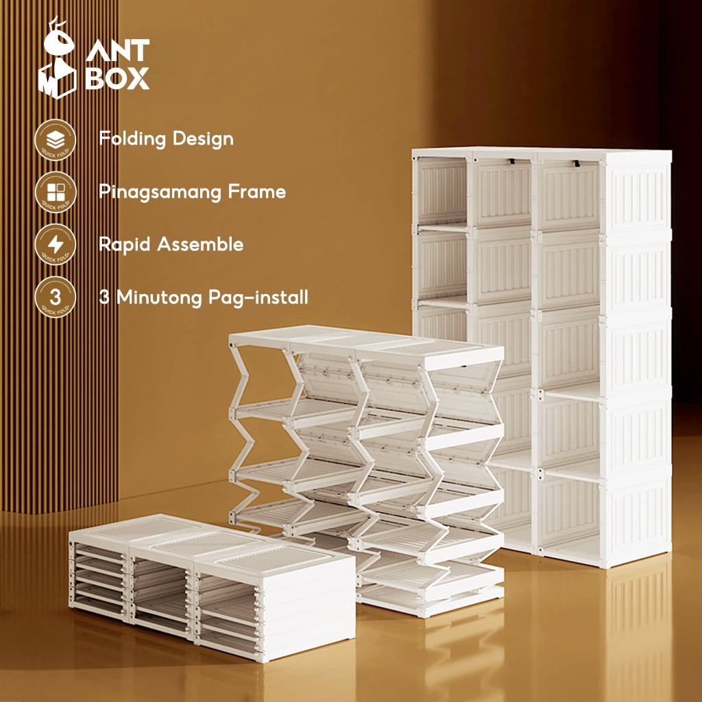 ANTBOX Clothes Cabinet Wardrobe 360L-890L Large Storage Capacity ...
