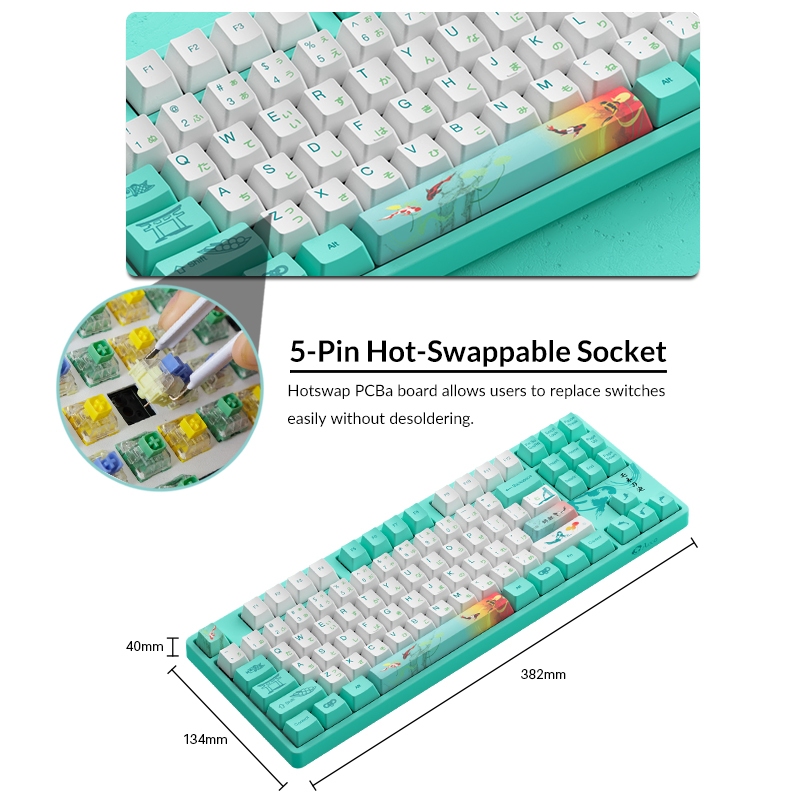 Akko Monet’s Pond 5087S QMK RGB Hot-swappable Mechanical Gaming ...