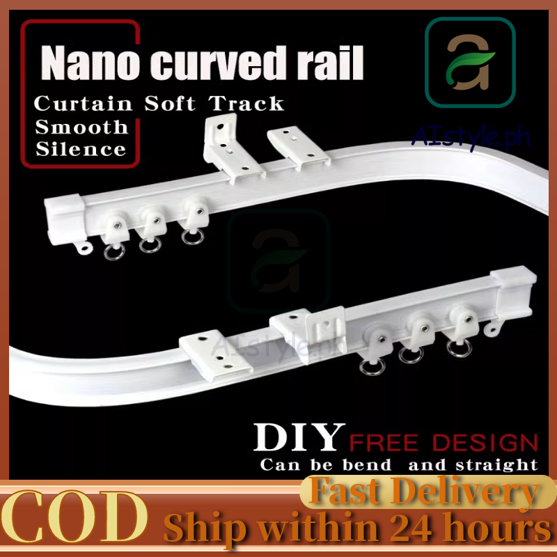 【Ready Stock】1M 2M 3M Curtain Track Rail Straight Flexible Ceiling ...