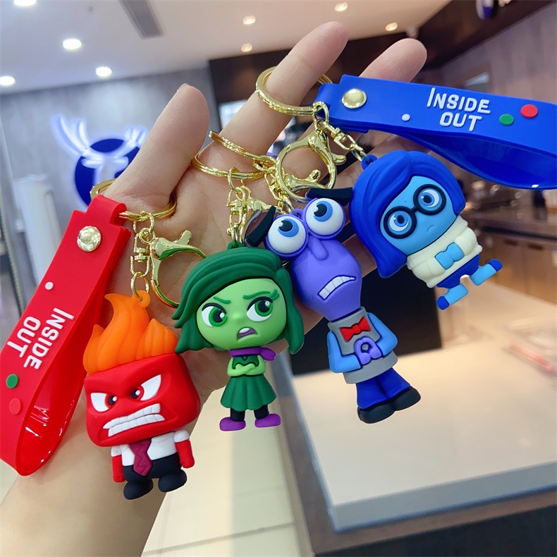 Anime Figures 3D Doll Brain Agent Team INSIDE OUT Cartoon Keychain Car ...