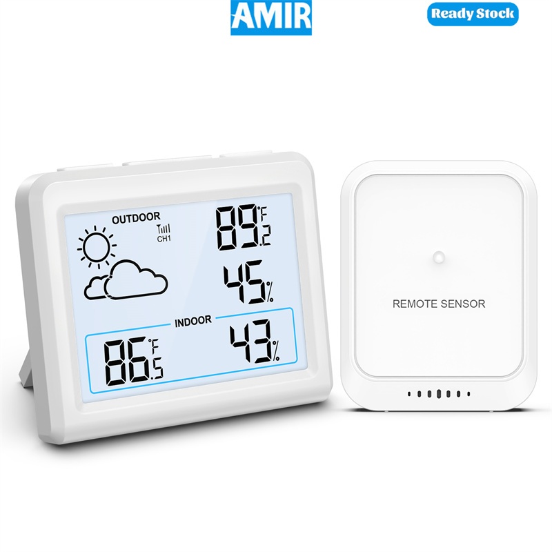 AMIR Wireless Weather Station Indoor Outdoor Thermometer Remote ...